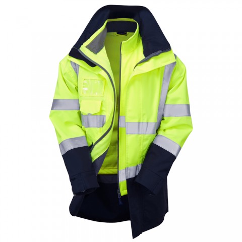 ISO 20471 Class 3 Breathable Executive Anorak Yellow/Navy EcoViz